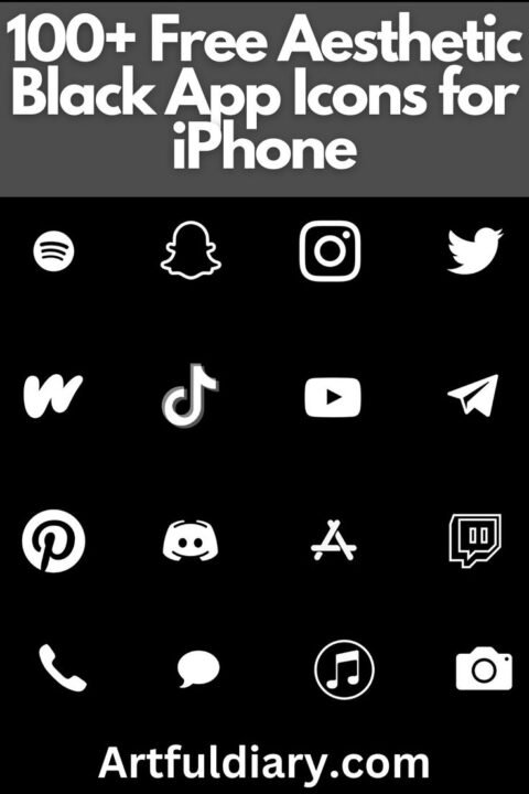 110+ Free Aesthetic Black App Icons For Your iPhone - artfuldiary.com