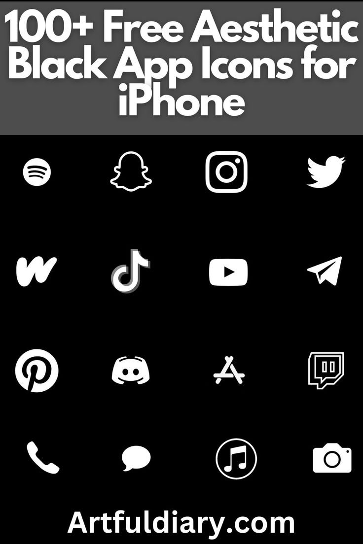 110+ Free Aesthetic Black App Icons For Your iPhone - artfuldiary.com