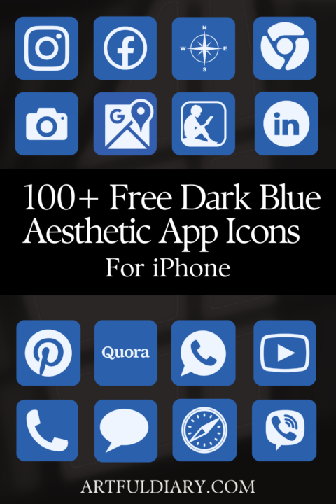 100+ Free Dark Blue App Icons for iPhone - artfuldiary.com