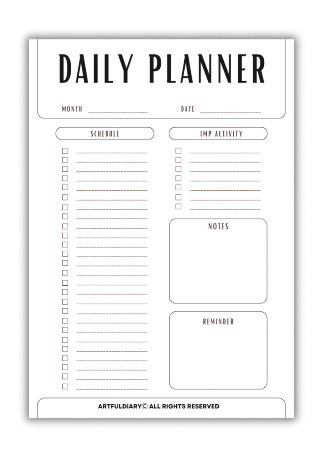 Free Daily Planner Printable - artfuldiary.com