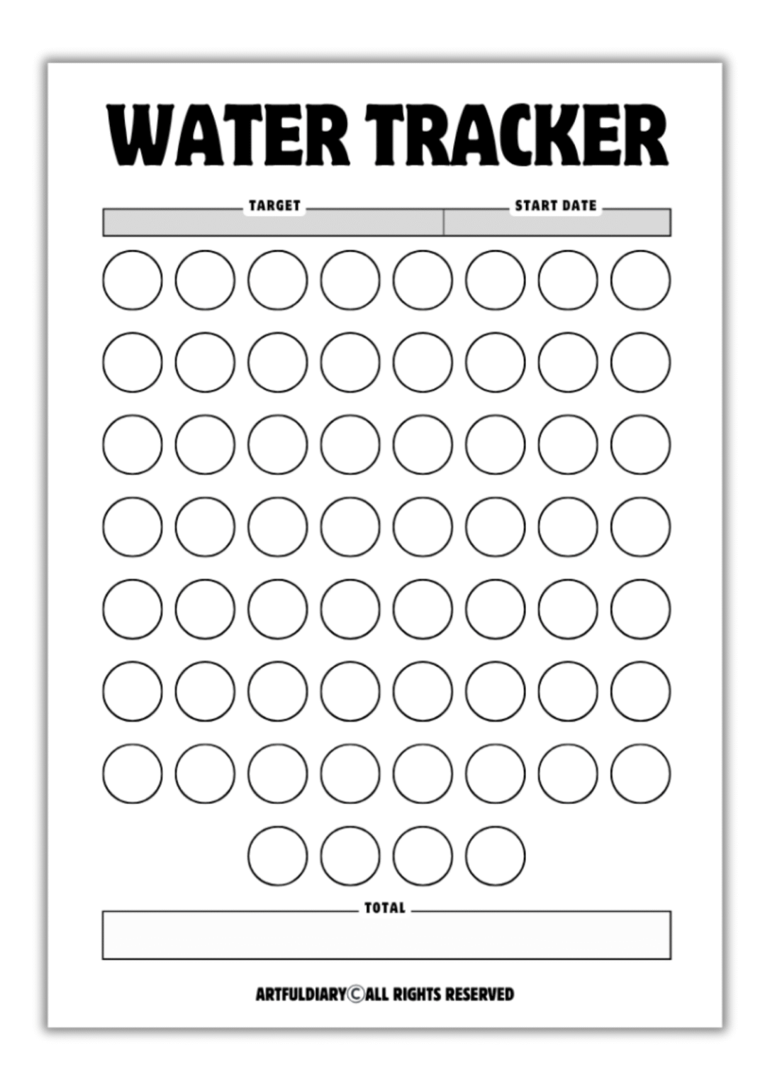 Free Water Tracker Printable - artfuldiary.com
